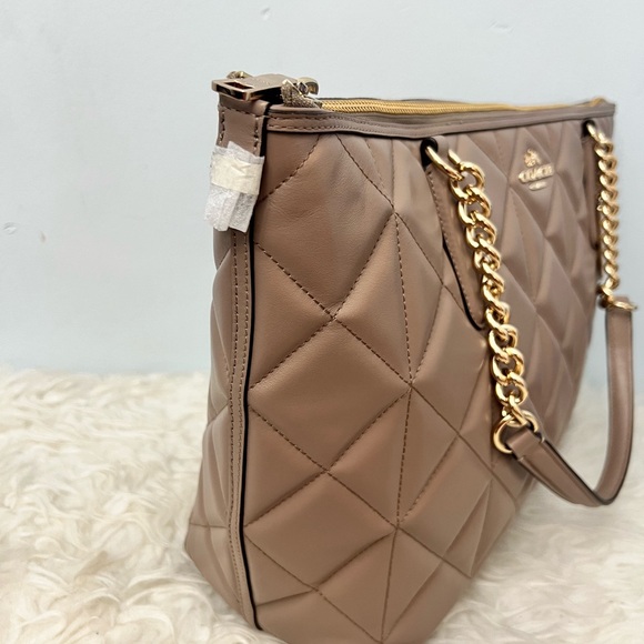 Coach | Bags | Coach Ava Chain Tote In Quilted Leathe | Poshmark